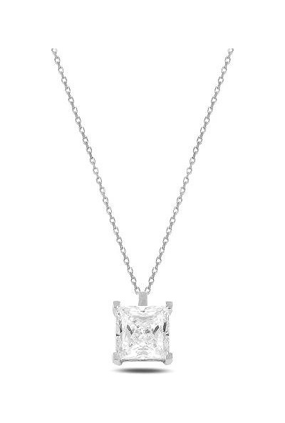 Enes Store Gümüş Swarovski Zirconia Taşlı Kare Model Bayan Kolye Enes Store Gümüş Swarovski Zirconia Taşlı Kare Model Bayan Kolye