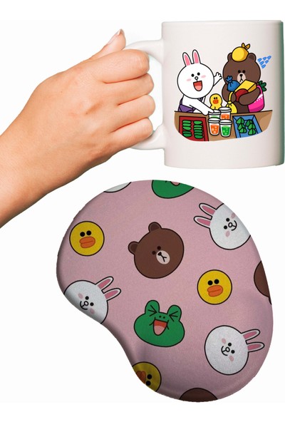 Rakkun Shop Brown Friends 1 Baskılı Bilek Destekli Mouse Pad + Kupa Bardak Mug Rakkun Shop Brown Friends 1 Baskılı Bilek Destekli Mouse Pad + Kupa Bardak Mug