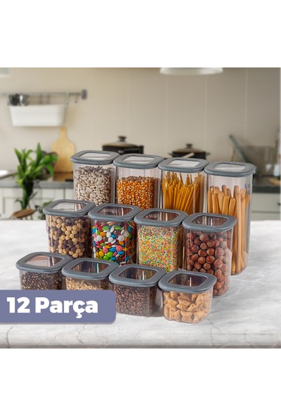 Trustmoda 12 Parça Vakum Kapaklı Saklama Kabı