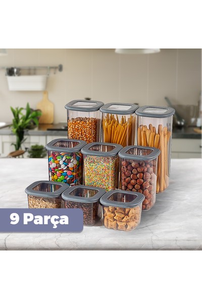 9 Parça Vakum Kapaklı Saklama Kabı - Antrasit Renk Erzak Saklama Kabı (Bpa Free) 9 Parça Vakum Kapaklı Saklama Kabı - Antrasit Renk Erzak Saklama Kabı (Bpa Free)