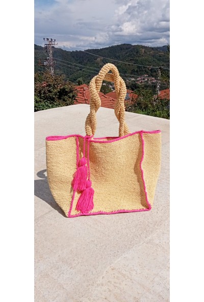 El Yapımı Doğal Hasır Çanta Hasır Örme Çanta Püsküllü Geniş Organik Çanta El Yapımı Doğal Hasır Çanta Hasır Örme Çanta Püsküllü Geniş Organik Çanta