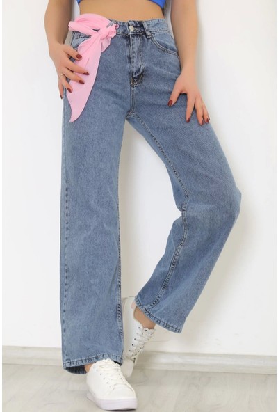 Serçe Shop Palazzo Kot Pantolon Mavi1 - 0011.1603. Serçe Shop Palazzo Kot Pantolon Mavi1 - 0011.1603.
