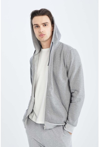 DeFacto Slim Fit Kapüşonlu İçi Yumuşak Tüylü Geri Dönüşümlü Hırka R4099AZ22AU DeFacto Slim Fit Kapüşonlu İçi Yumuşak Tüylü Geri Dönüşümlü Hırka R4099AZ22AU