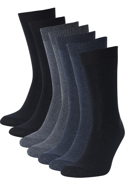 DeFacto Erkek Pamuklu 7'li Sürdürülebilir Uzun Çorap L5952AZNS
