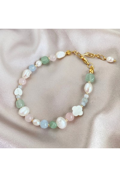 Munjouk Helen Doğaltaşlı ve Incili Bileklik