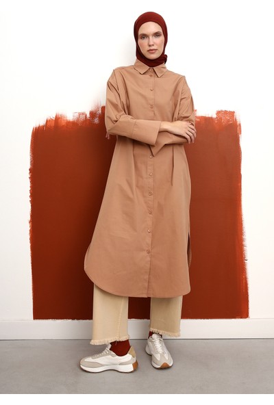 ALLDAY Yırtmaçlı Uzun Gömlek Tunik