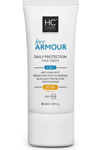 Hc Care Face Armour 4 Etkili Günlük Koruyucu Güneş Kremi - 50 Ml. Hc Care Face Armour 4 Etkili Günlük Koruyucu Güneş Kremi - 50 Ml.