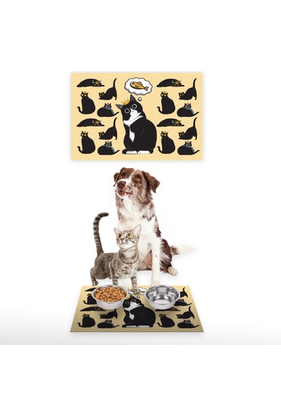 Water Food Kedi Köpek Desenli Dijital Baskılı 35X50 Dekoratif Çok Amaçlı Mama Altlığı Mama Paspası Water Food Kedi Köpek Desenli Dijital Baskılı 35X50 Dekoratif Çok Amaçlı Mama Altlığı Mama Paspası