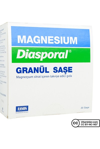 Assos Magnesium Diasporal Granül 20 Saşe Assos Magnesium Diasporal Granül 20 Saşe