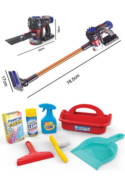Çocuk Dikey Elektrik Süpürgesi ve Temizlik Seti Oyuncak 2'si 1 Arada Set Çocuk Dikey Elektrik Süpürgesi ve Temizlik Seti Oyuncak 2'si 1 Arada Set