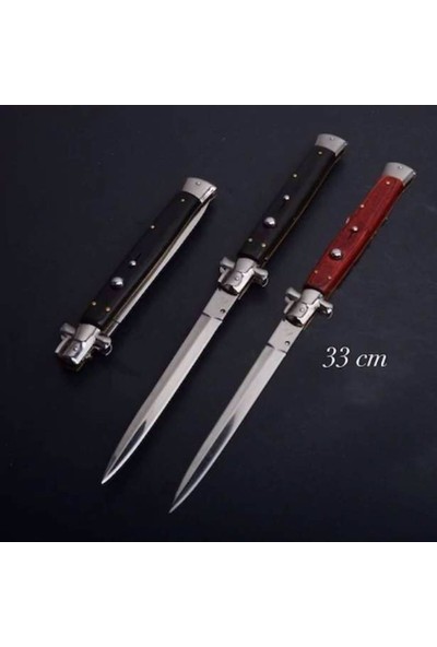 Italyan Stilto Siyah Kabza Stanley Çakı Bıçak 33 cm