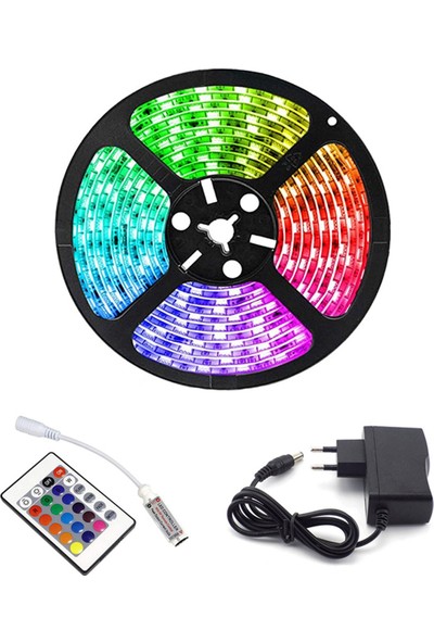 LED 5mt Kumandalı Işıldak Rgb Şerit LED Lamba Iç ve Dış Mekan Silikon Yapışkanlı Aydınlatma LED 5mt Kumandalı Işıldak Rgb Şerit LED Lamba Iç ve Dış Mekan Silikon Yapışkanlı Aydınlatma