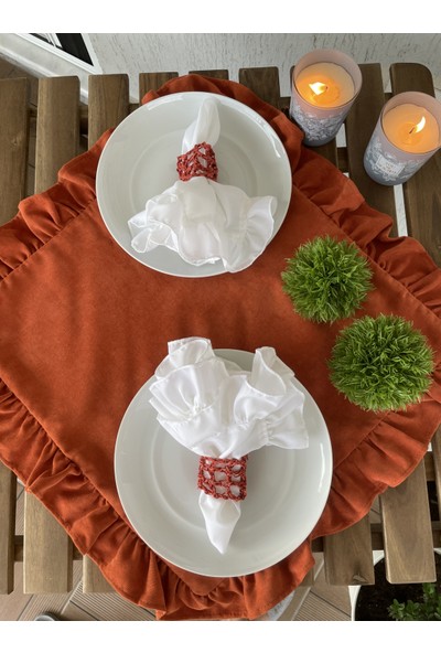 Peçete Yüzüğü Kiremit Rengi 6'lı