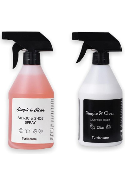 Turkishcare Simple Clean Ayakkabı Temizleyici + Deri Bakım Spreyi 2'li Turkishcare Simple Clean Ayakkabı Temizleyici + Deri Bakım Spreyi 2'li