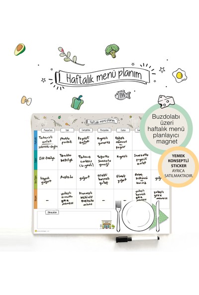 Haftalık Menü Planlayıcı Magnet 28X30CM