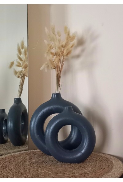 Hayal Motion Halka Vazo Yuvarlak Parlak Ikili Set Bohem