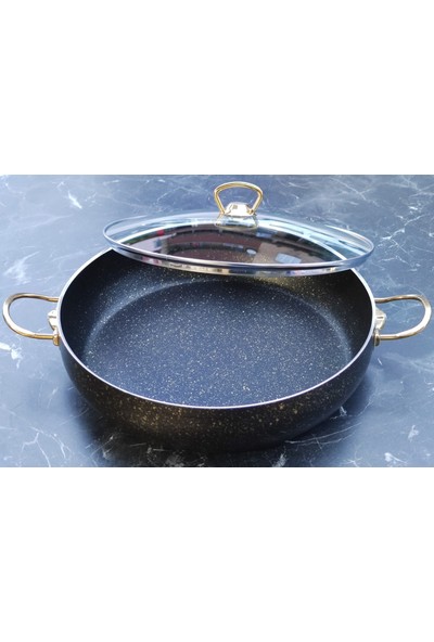 Göksan Mutfak Granit Pilav ve Karnıyarık Tenceresi Altın Saplı 32CM Göksan Mutfak Granit Pilav ve Karnıyarık Tenceresi Altın Saplı 32CM