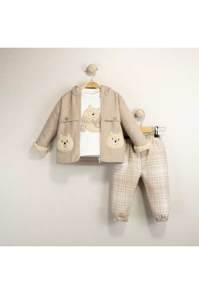 Kız-Erkek Bebek 3lü Takım Ayılı - Nono Baby - Bebek Alt & Üst Takım - Kahverengi - 6-9 Ay Kız-Erkek Bebek 3lü Takım Ayılı - Nono Baby - Bebek Alt & Üst Takım - Kahverengi - 6-9 Ay