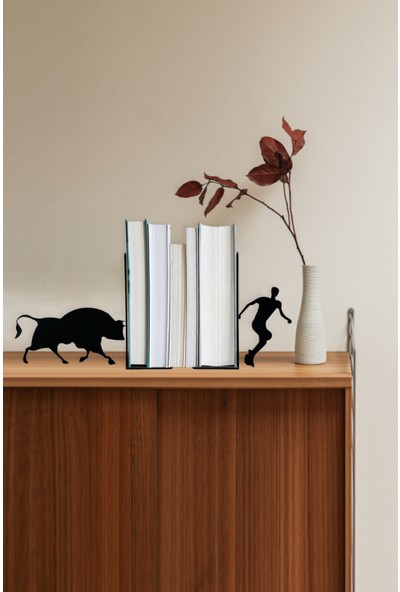 Hobi Demir Sanat Metal Kitap Tutucu Boğa Figürlü Kitap Desteği, Dekoratif Kitaplık Hobi Demir Sanat Metal Kitap Tutucu Boğa Figürlü Kitap Desteği, Dekoratif Kitaplık