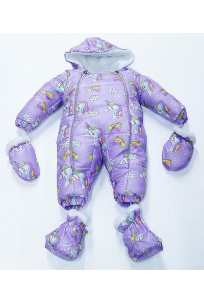 Hayalim Unicorn Baskılı Astarlı Kozmonot Kız Çocuk Tulumu Hayalim Unicorn Baskılı Astarlı Kozmonot Kız Çocuk Tulumu