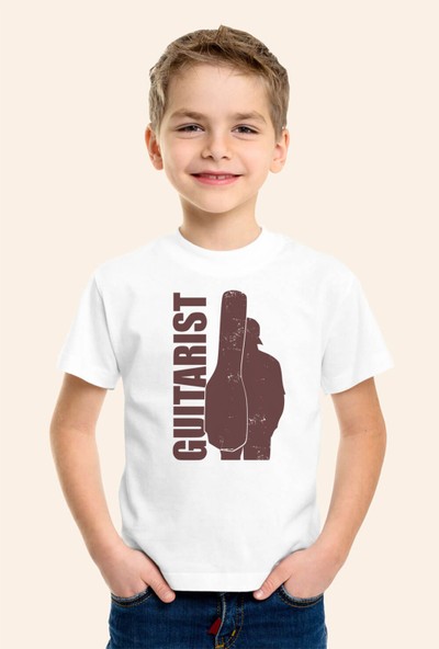 Hollyti Gitarist Baskılı Çocuk T-Shirt Tişört