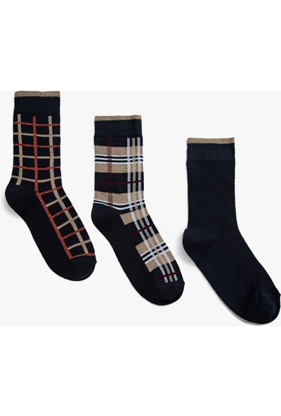 Koton 3'lü Soket Çorap Geometrik Desenli