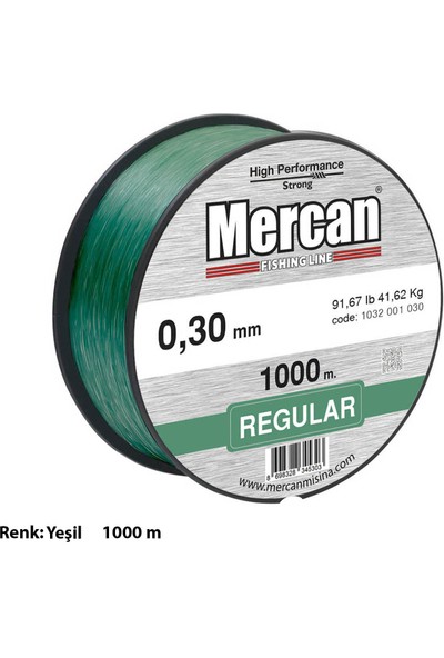 Mercan Regular Yeşil (Metre) Bobin Misina Mercan Regular Yeşil (Metre) Bobin Misina