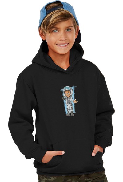 Astronot Çocuk Sweatshirt Kapşonlu BLL1335