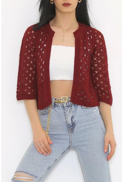 Serçe Shop Triko Hırka Bordo - 0930.352.