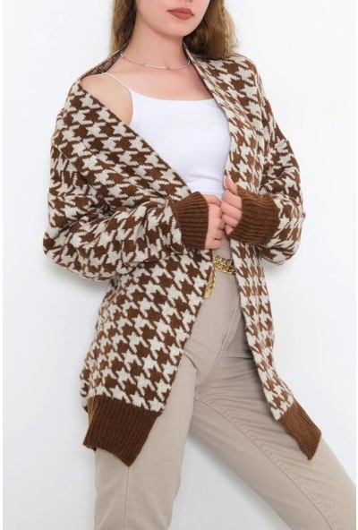 Serçe Shop Kazayağı Hırka Kahve - 10090.1248. Serçe Shop Kazayağı Hırka Kahve - 10090.1248.