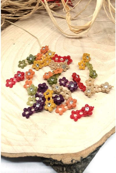 Kadın 24'lü Sonbahar Renklerinde Kristal Taşlı Saç Örgü Boncugu