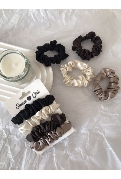 Dream Store Kadın Saten Kumaş Küçük Scrunchie Simit 4'lü Toka Seti Dream Store Kadın Saten Kumaş Küçük Scrunchie Simit 4'lü Toka Seti