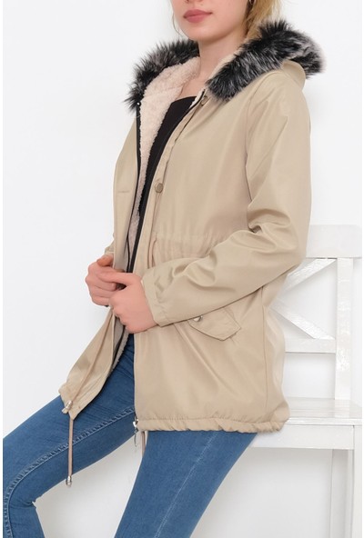 Içi Kürklü Kaban Bej