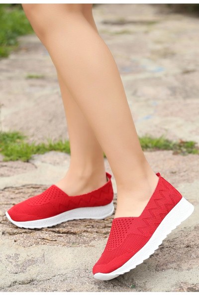 Serçe Shop Toly Kırmızı Triko Babet Ayakkabı