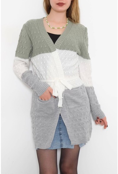 Serçe Shop Üç Renk Hırka Çağla - 326.1577.