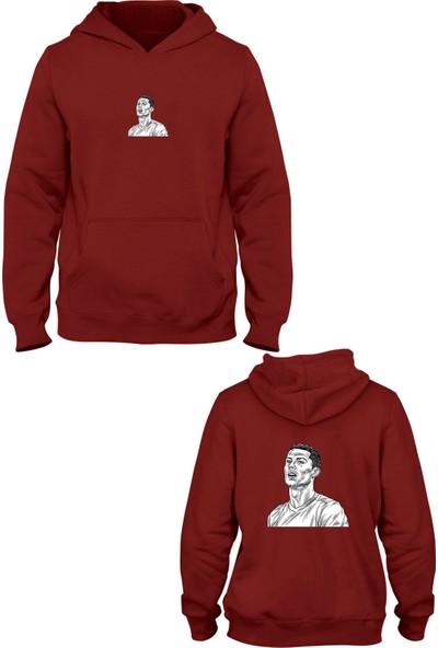 Ronaldo Ön Arka Baskılı Kapşonlu Sweatshirt BLL1177 Ronaldo Ön Arka Baskılı Kapşonlu Sweatshirt BLL1177