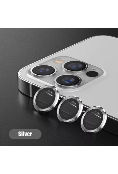 Ennar iPhone 14 Pro Max Metal Çerçeve 9h Kamera Lens Koruyucu Gümüş Ennar iPhone 14 Pro Max Metal Çerçeve 9h Kamera Lens Koruyucu Gümüş