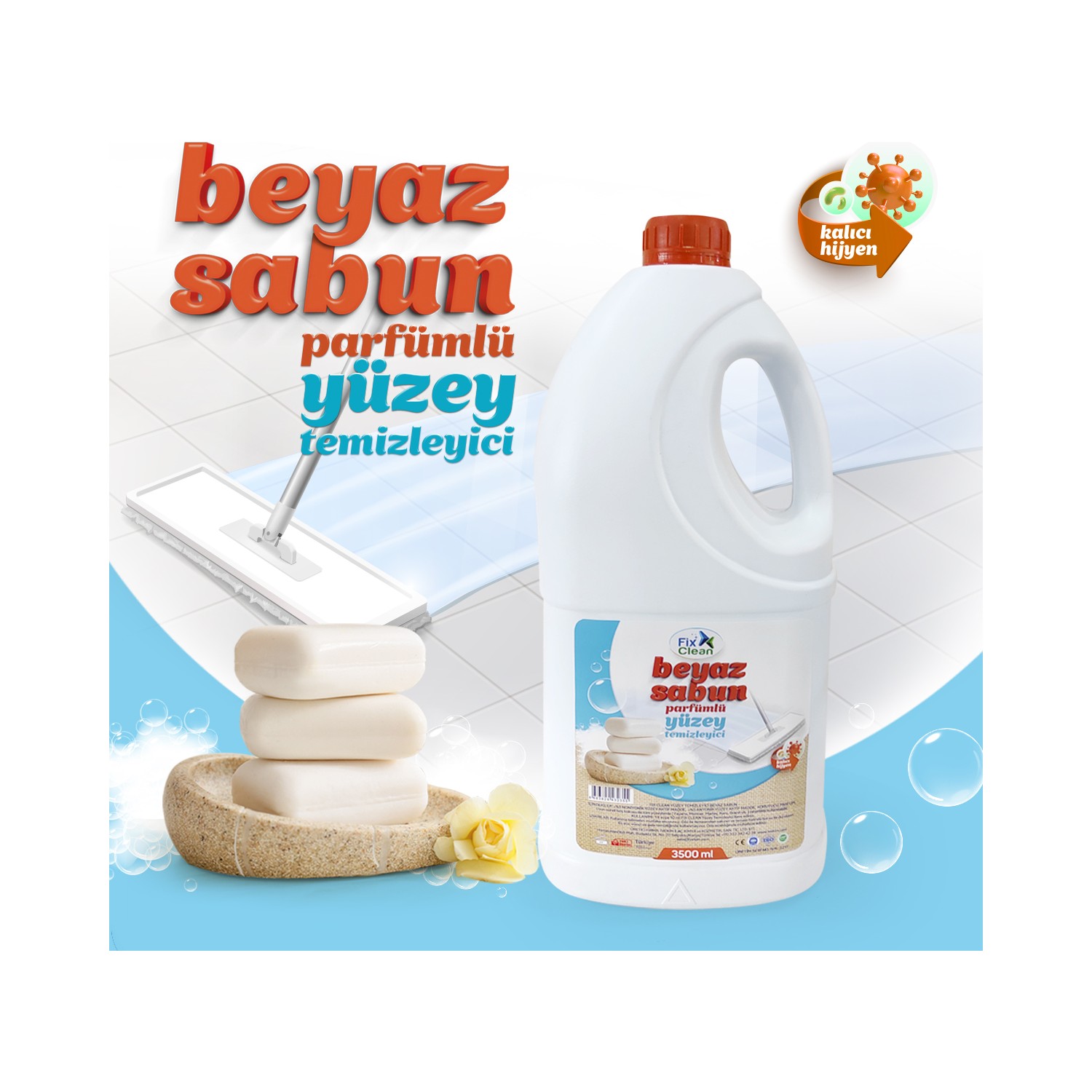 Fix Clean Beyaz Sabun Parfümlü Yüzey Temizleyici 3500 ml Fiyatı