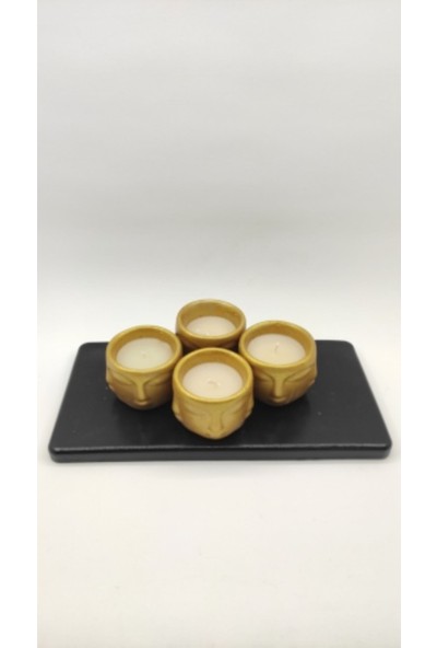 Dekoratif Biblo Kokulu Mum ve Mumluk Set Dekoratif Biblo Kokulu Mum ve Mumluk Set