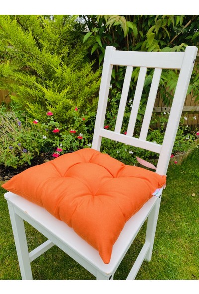 Tropik Home Sandalye Minderi Turuncu Renk, Pamuklu Kumaş Pofidik Kare Dekoratif Sandalye Minderi 35X35 cm Tropik Home Sandalye Minderi Turuncu Renk, Pamuklu Kumaş Pofidik Kare Dekoratif Sandalye Minderi 35X35 cm