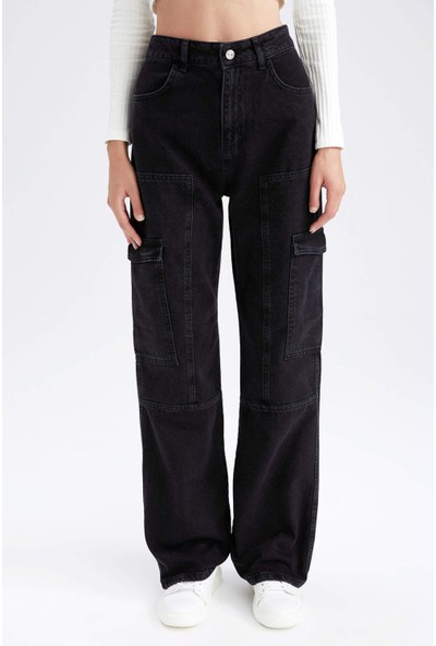 DeFacto 90S Wide Leg Yüksek Bel PANTOLON Z2203AZ22WN DeFacto 90S Wide Leg Yüksek Bel PANTOLON Z2203AZ22WN