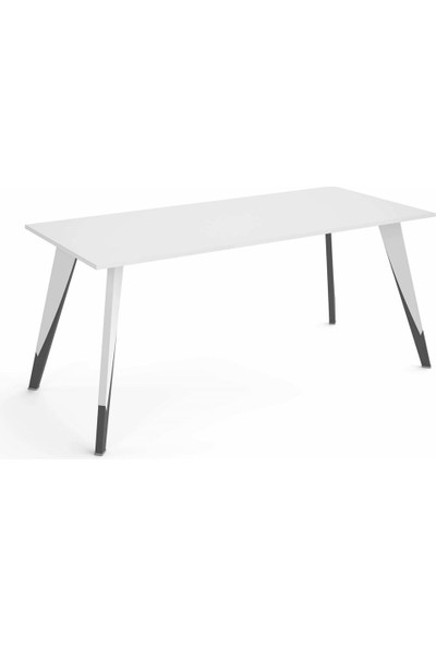 Uzay Ofis Royal Toplantı Masası - Beyaz-Antrasit - 120 cm Uzay Ofis Royal Toplantı Masası - Beyaz-Antrasit - 120 cm