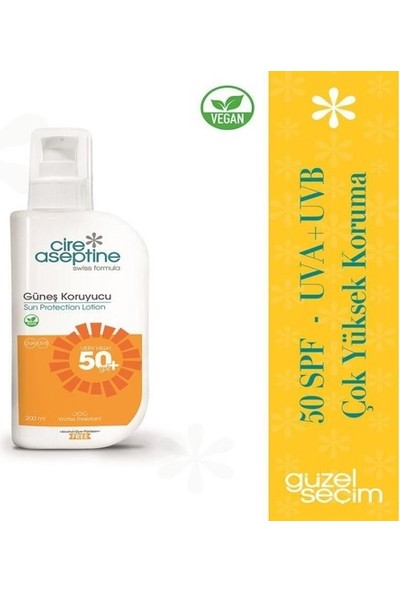 Cire Aseptine Güneş Koruyucu Losyon 50SPF 200 ml Cire Aseptine Güneş Koruyucu Losyon 50SPF 200 ml