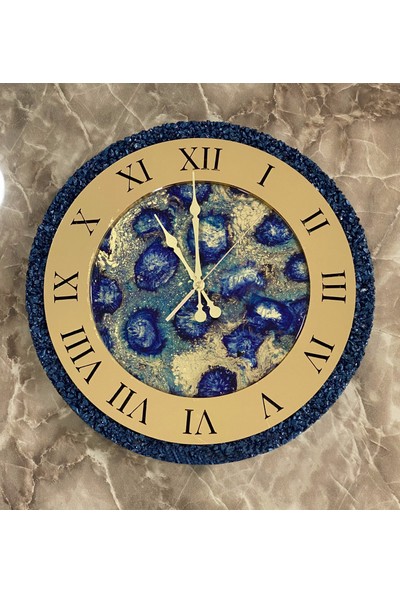 Hit Home Wood Doğal Deniz Taşlı Epoksi Dolgu Duvar Saati 45 cm Hit Home Wood Doğal Deniz Taşlı Epoksi Dolgu Duvar Saati 45 cm