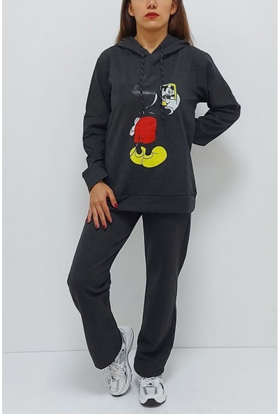 Baskılı Eşofman Takımı Antrasit