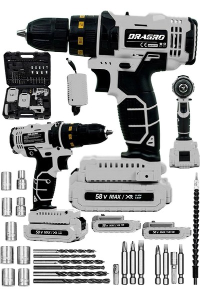 Dragro Drg- 58 V 5 Ah Darbeli Bakır Sargılı Metal Şanzuman Şarjlı Çift Akülü Vidalama Matkap Gri- Fişli-Sta Drg-58-Gri-Fişli-Sta Dragro Drg- 58 V 5 Ah Darbeli Bakır Sargılı Metal Şanzuman Şarjlı Çift Akülü Vidalama Matkap Gri- Fişli-Sta Drg-58-Gri-Fişli-Sta