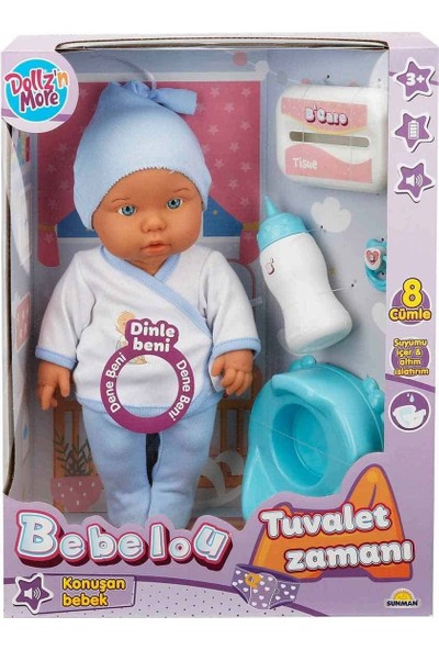 Sunman 30011 Bebelou Tuvalet Zamanı Sesli Bebek Seti 35 cm -Sunman Sunman 30011 Bebelou Tuvalet Zamanı Sesli Bebek Seti 35 cm -Sunman