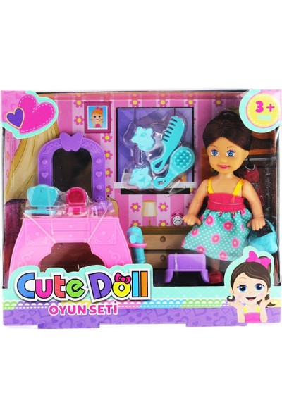 BYR Cute Doll Mini Bebek Aksesuarlı ve Makyaj Masalı Oyun Seti BYR Cute Doll Mini Bebek Aksesuarlı ve Makyaj Masalı Oyun Seti