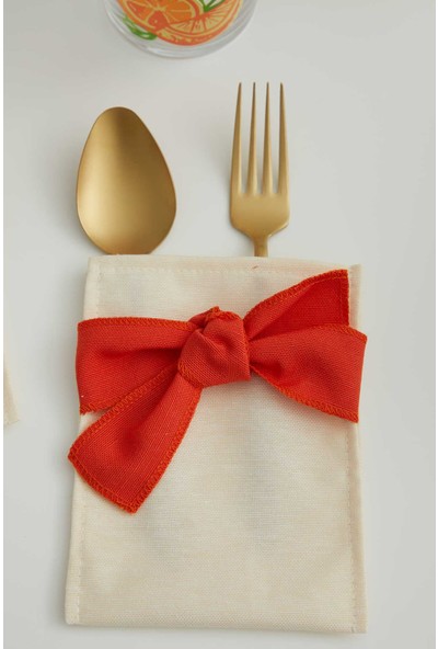 4'lü Çatal,bıçak,kaşık Kılıfı,krem - Turuncu,ct-5b 4'lü Çatal,bıçak,kaşık Kılıfı,krem - Turuncu,ct-5b