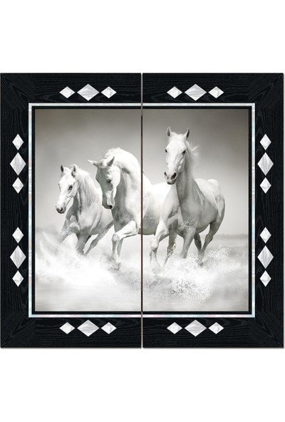 Star Figürlü Tavla Beyaz Atlar Star Figürlü Tavla Beyaz Atlar